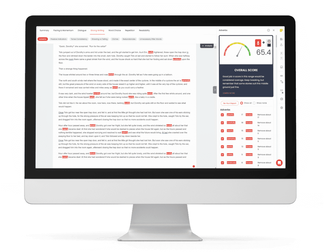 AutoCrit Story Analyzer - Book Editing AI & Manuscript Assessment - AutoCrit Online Editing